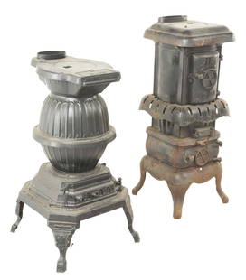 Early Cast Iron Stove And Fireplace Insert. Auction