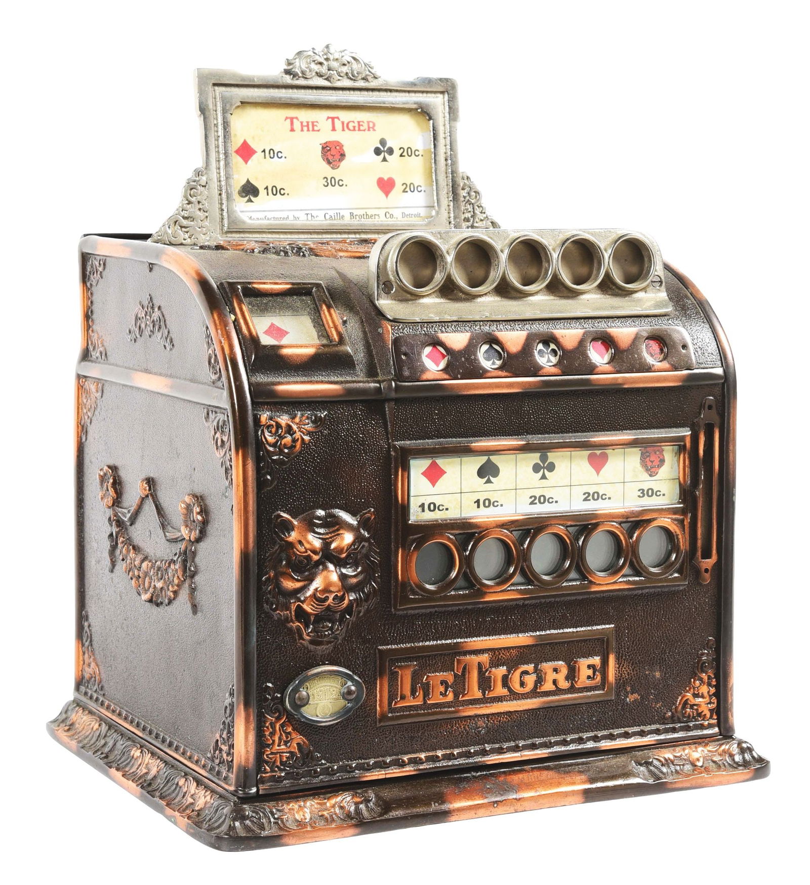 Caille Bros. Le Tigre Token Payout Machine. Auction