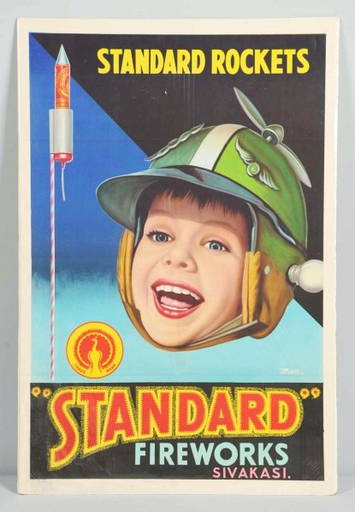 1940s 50s Standard Fireworks Paper Poster.