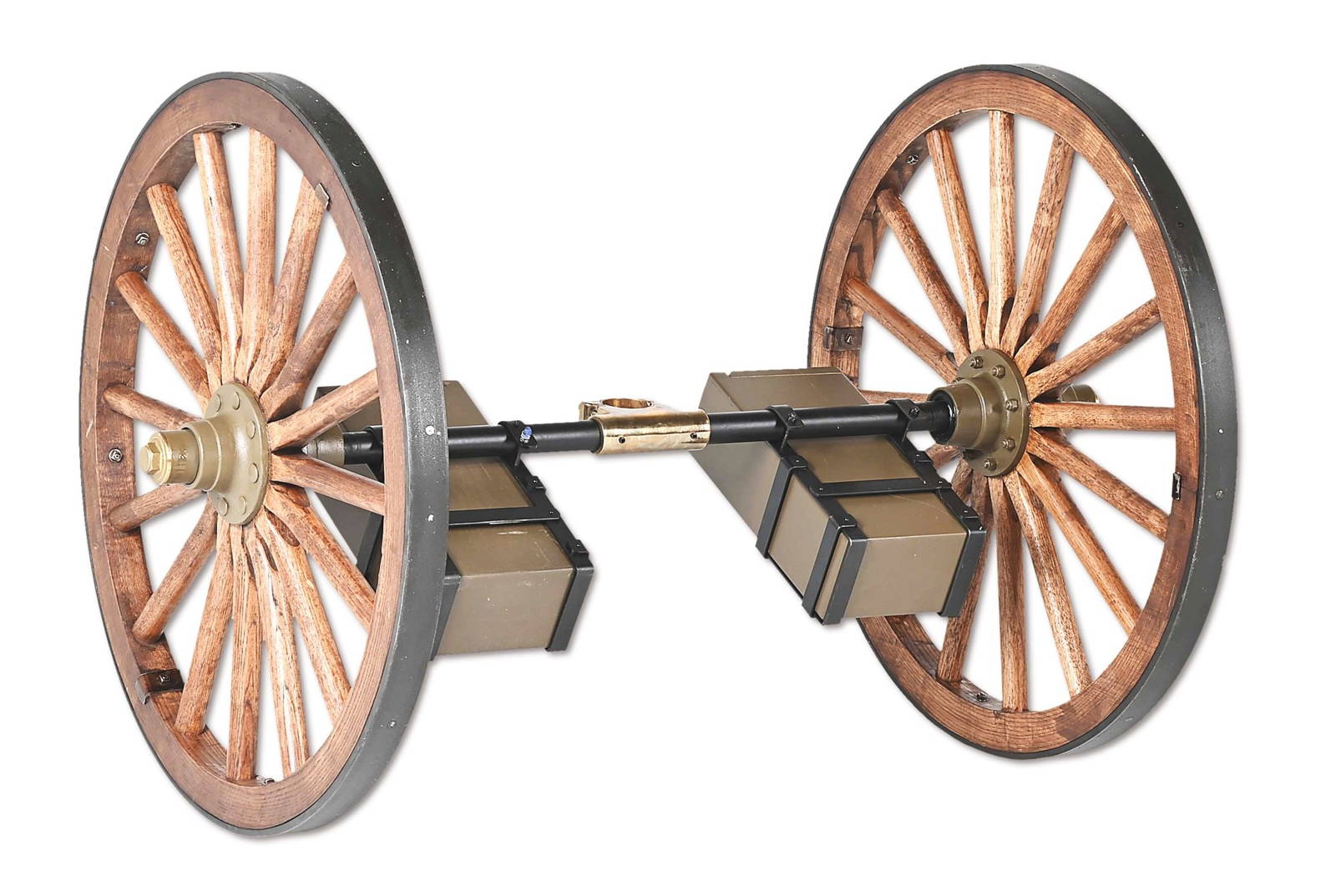 Argentine Brass Maxim Machine Gun Carriage With Wooden Ammunition Boxes ...