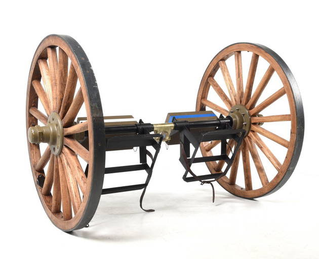 Attractive Maxim Machine Gun Carriage With Wooden Ammunition Boxes.