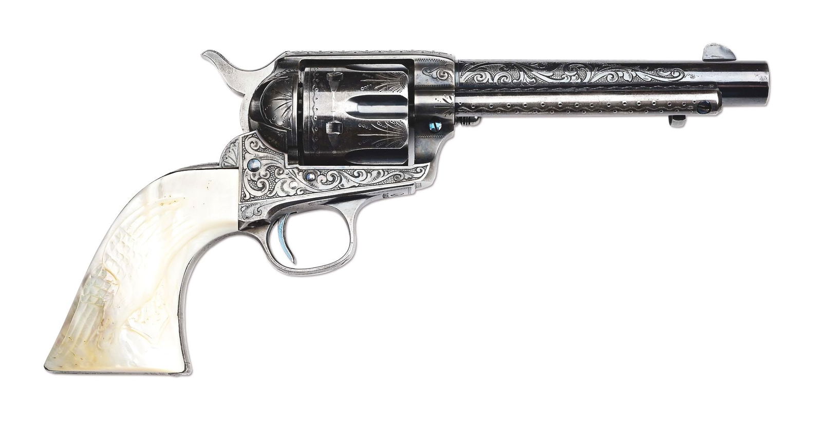 (a) Factory Engraved Colt Single Action Army Revolver. Auction