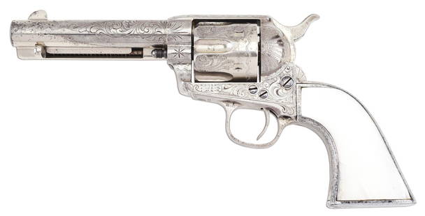 (a) Factory Engraved Colt Model 1849 Pocket Revolver With Rare Pearl ...