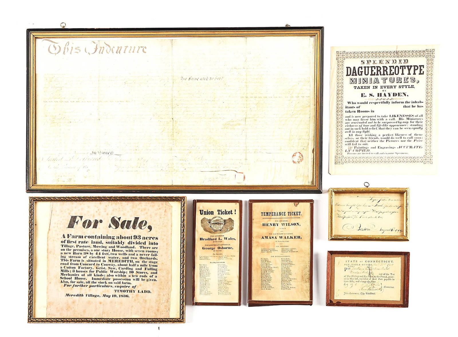 Lot Of 7: 18th And 19th Century Documents And Ephemera Including ...