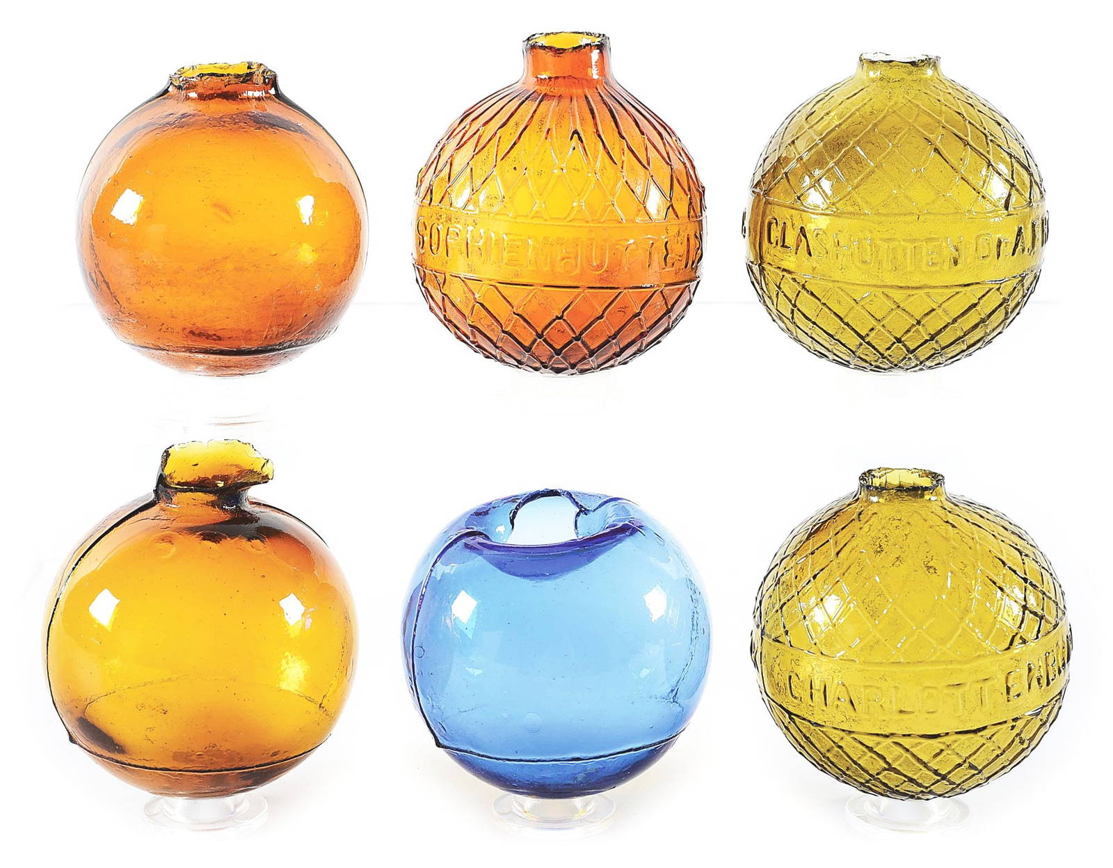 Lot Of 6: Glass Target Balls. Auction