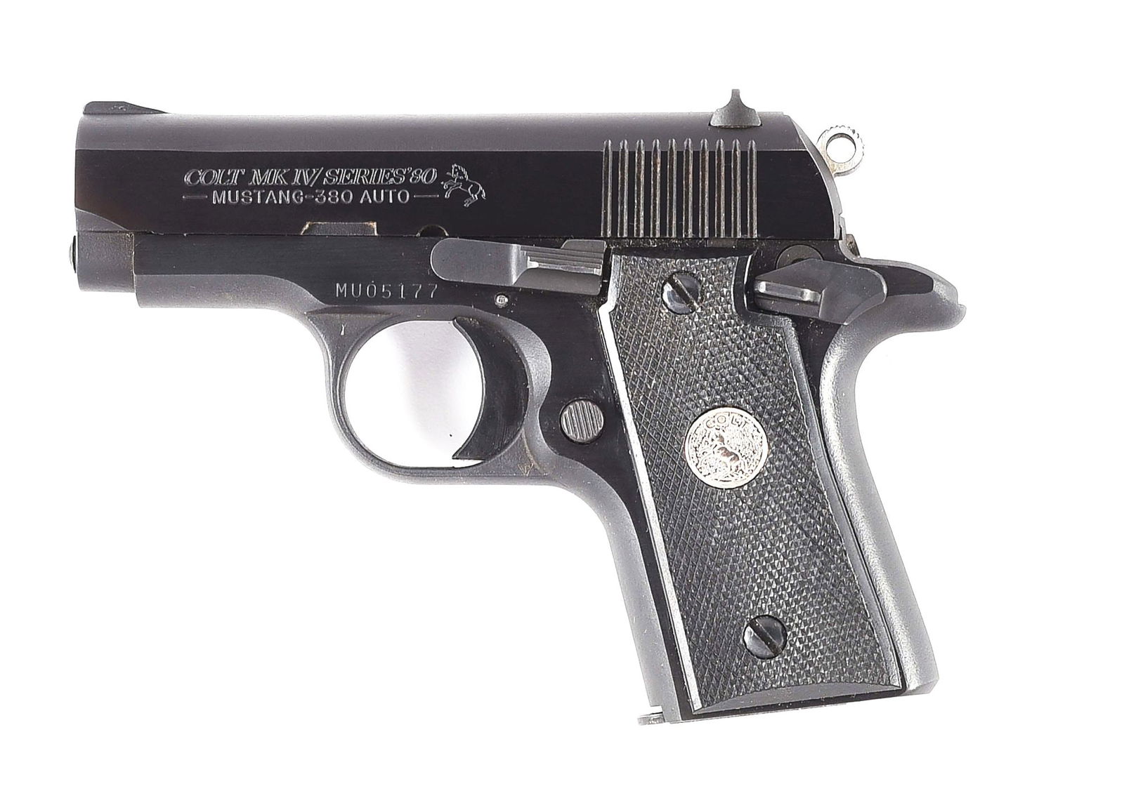 (m) Sonny Capone's Colt Mustang Semi Automatic Pistol. Auction