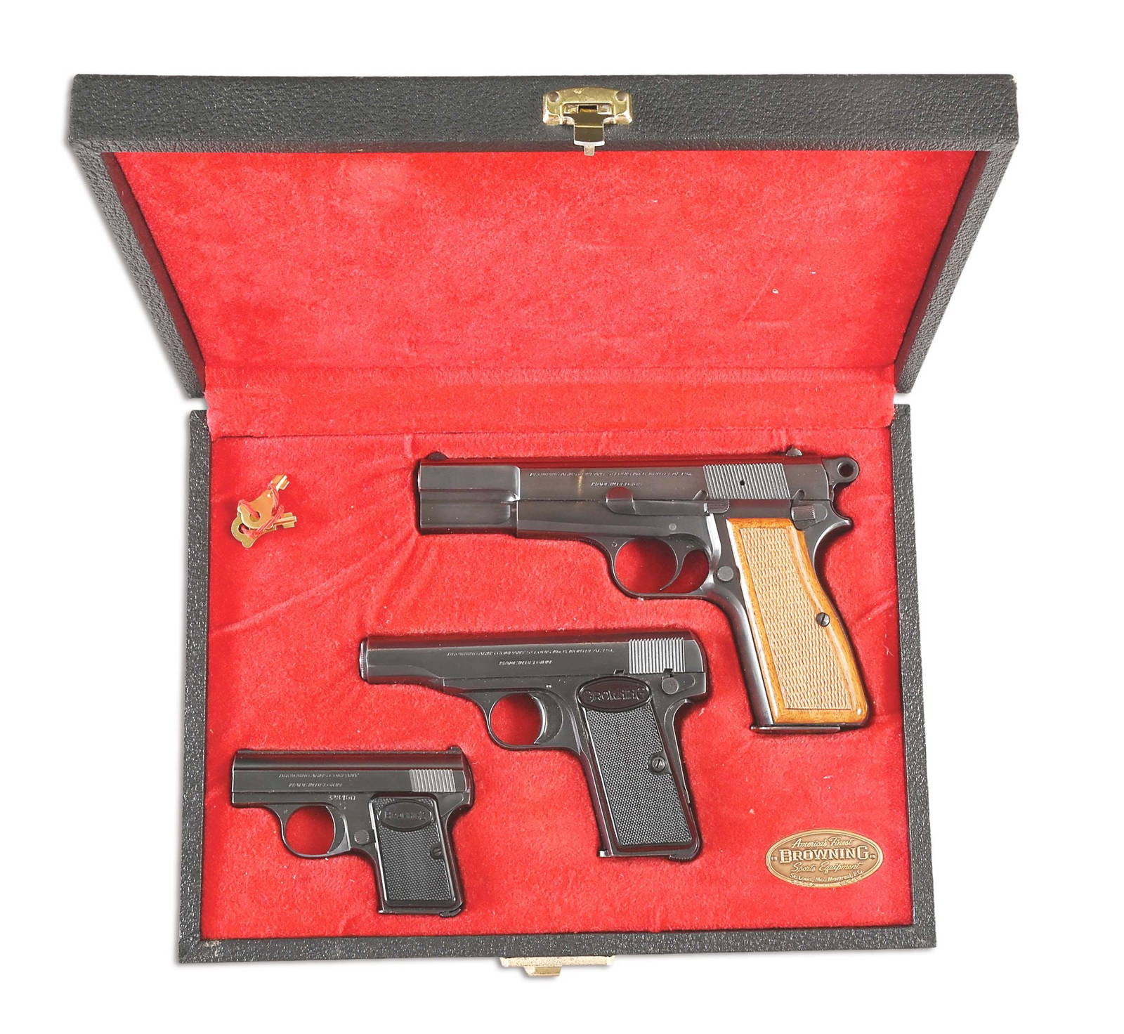 (c) Cased Set Of 3: Browning Hi Power, Model 1955, And Baby Semi ...