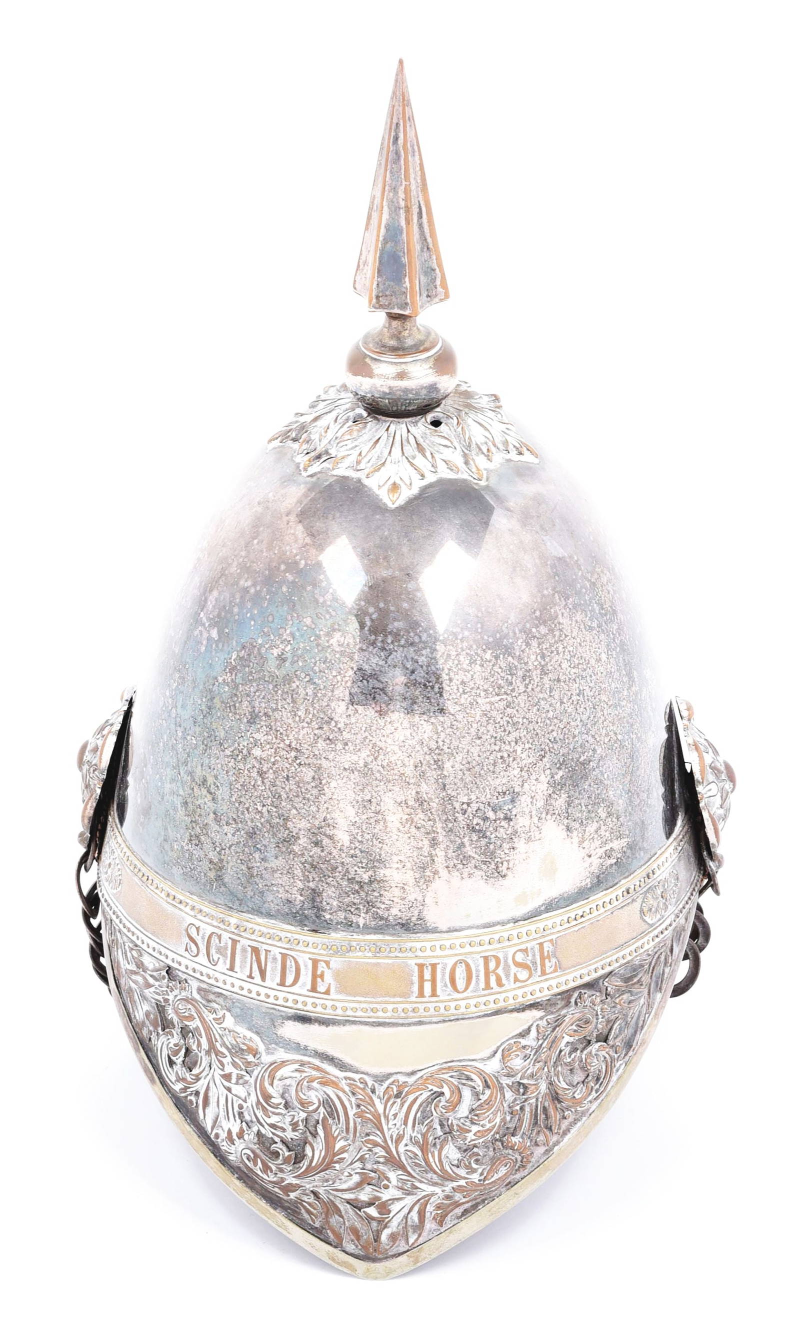 Victorian Era Silver Plated Albert Helmet For The Scinde Horse. Auction