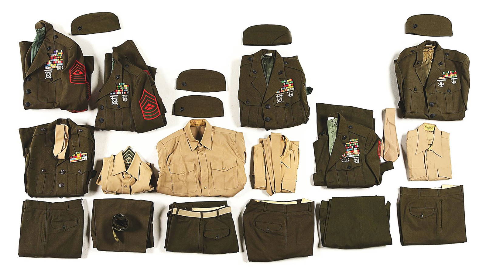 Large Lot Of Us Marine Corps Master Sergeant And Sergeant Major Uniform ...