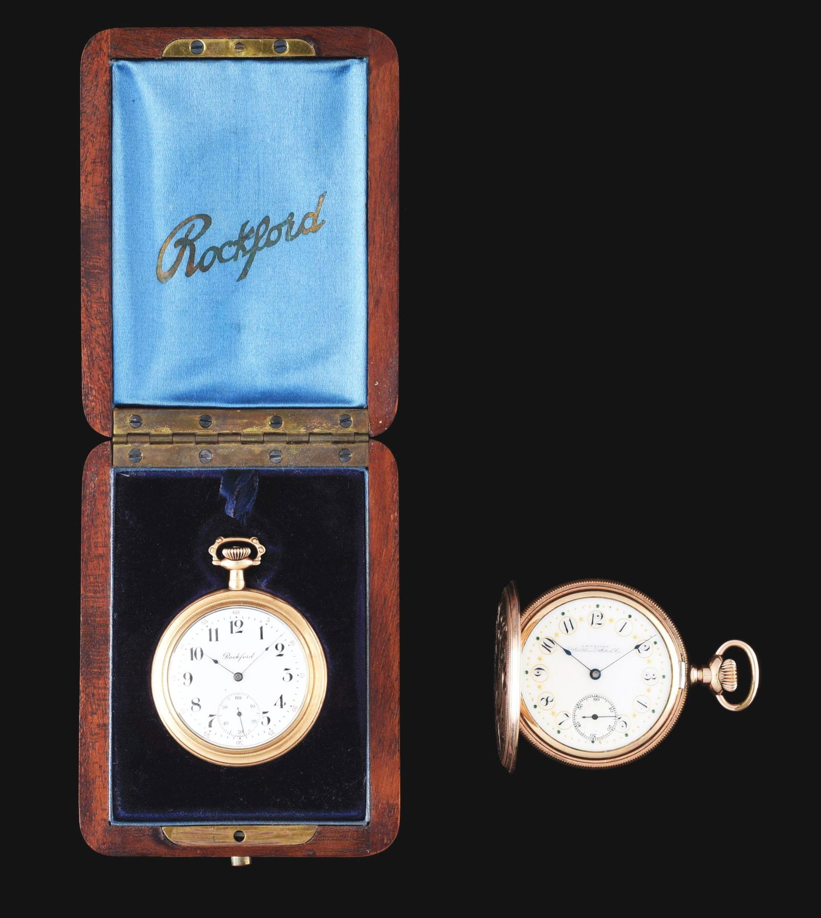 Lot Of 2: Rockford Pocket Watch With Case And Waltham Watch Co. Pocket ...