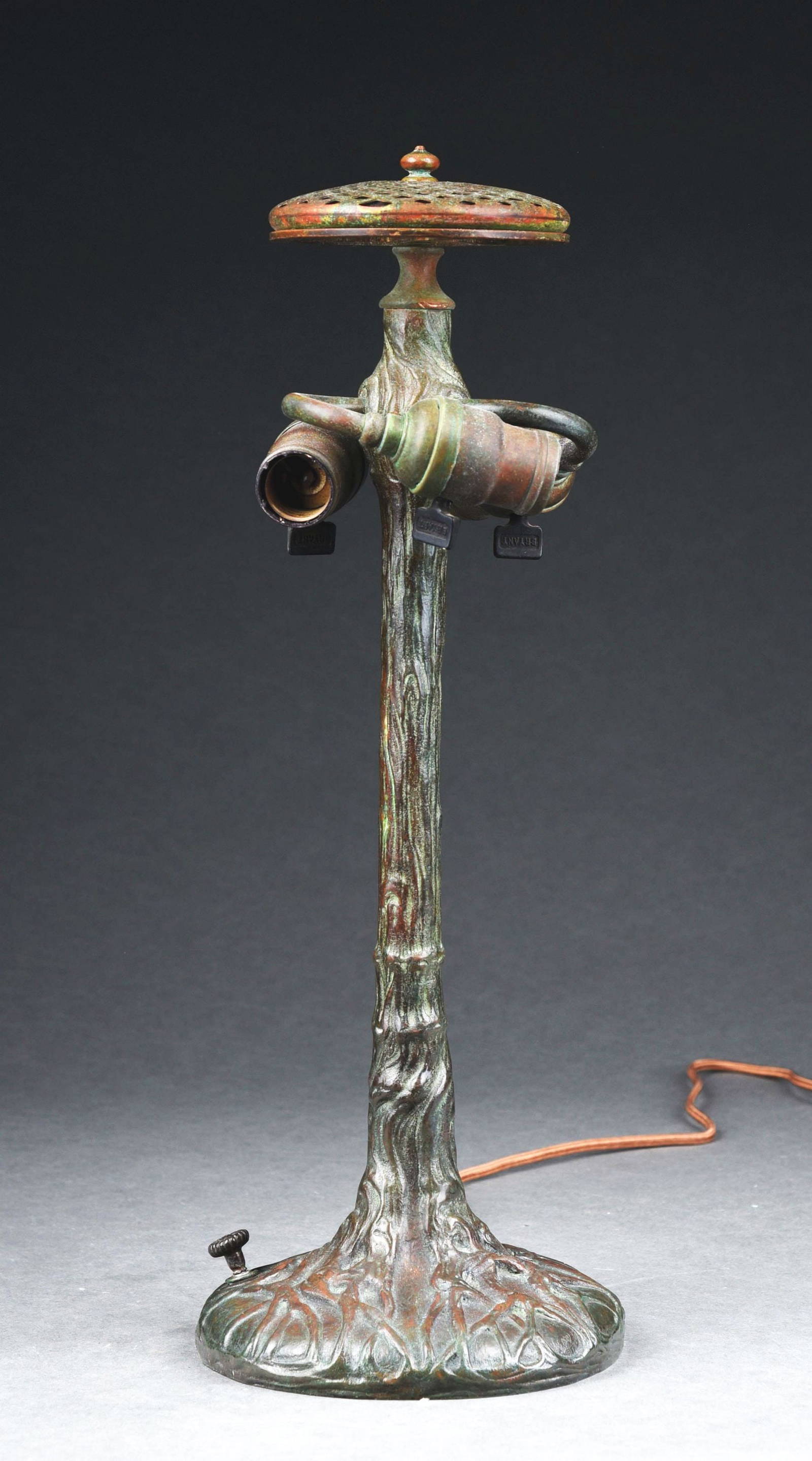 Tiffany Studios Pony Tree Trunk Lamp Base. Auction