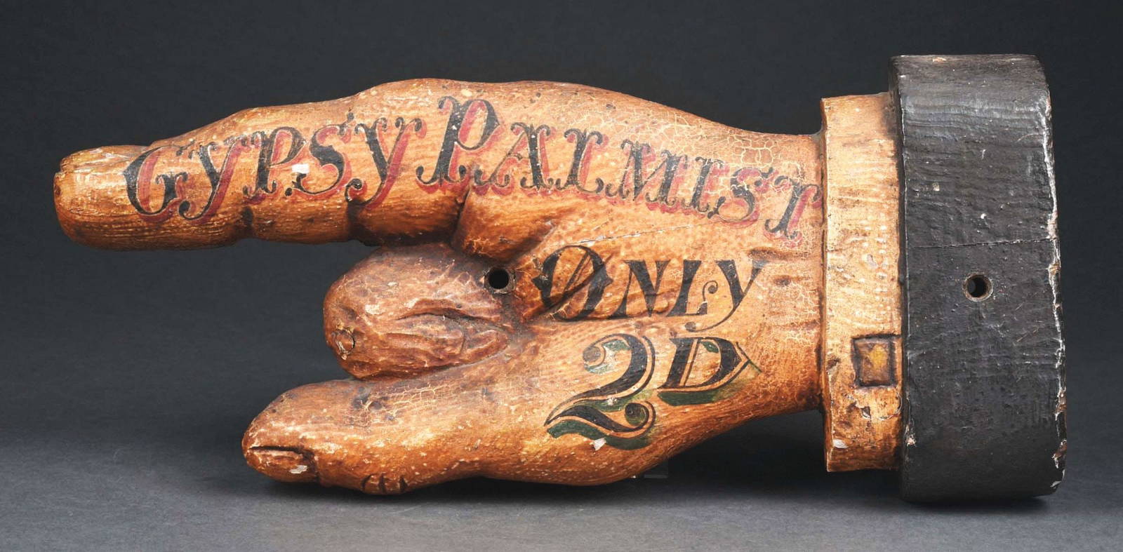 Wooden Trade Sign Gypsy Palmist. Auction