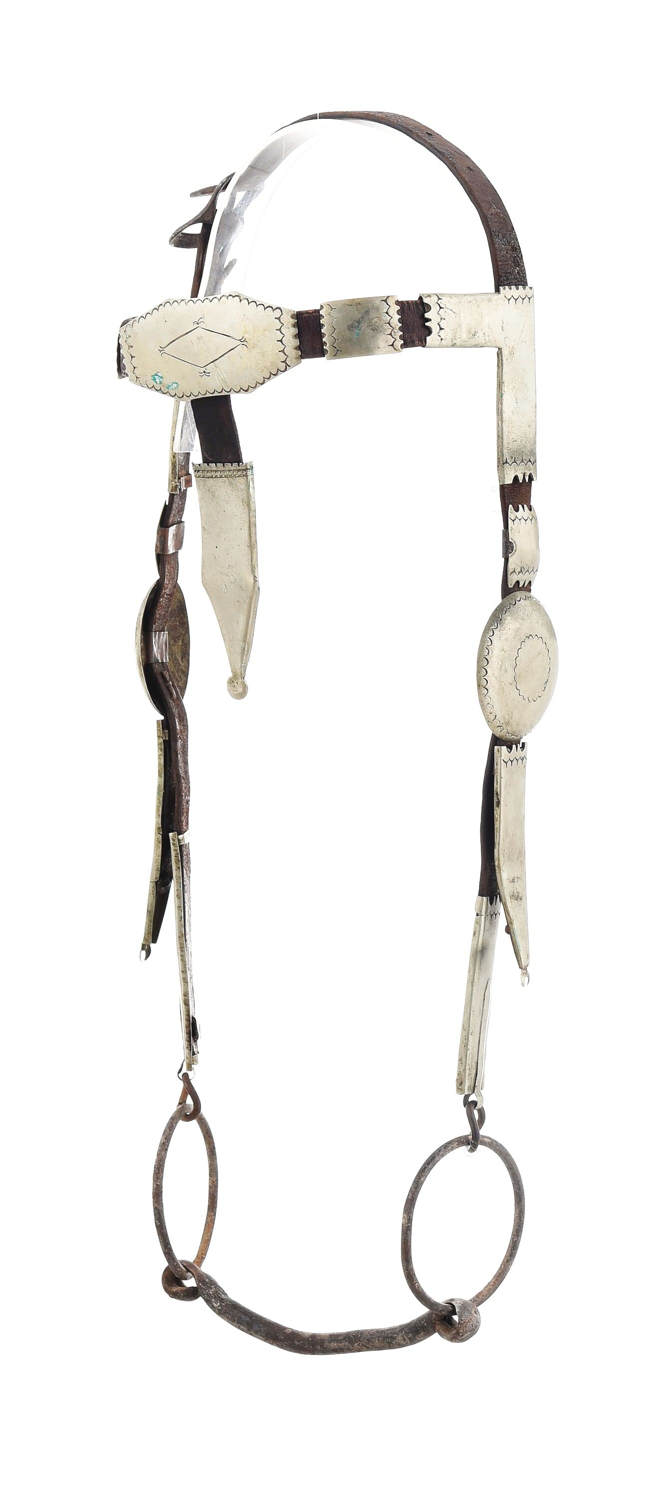 Southern Plains Cheyenne German Silver Bridle Auction