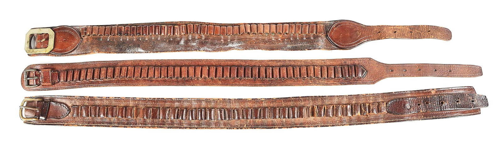 Lot Of 3 Unmarked Money/cartridge Belts Auction