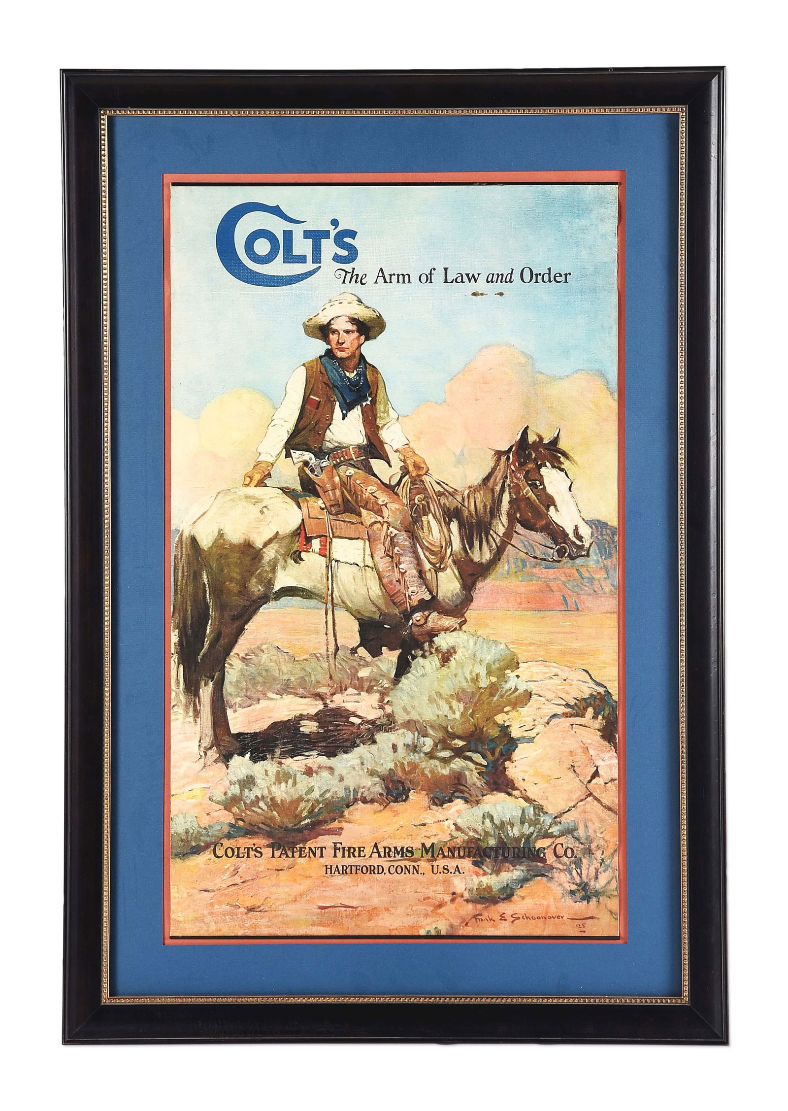 Colt Firearms Advertising Lithograph - Tex & Patches Auction