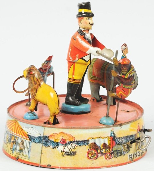 1475: Tin Litho Marx Ring-A-Ling Circus Wind-Up Toy.