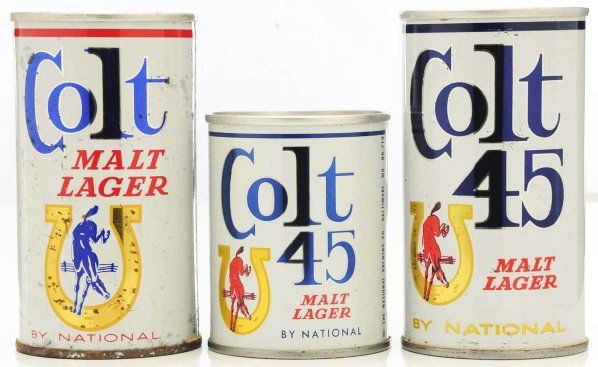 818: Colt 45 Malt Lager Beer Cans.
