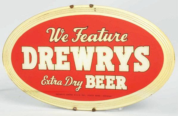 Drewrys Beer Painted Reverse Glass Mirror Sign.
