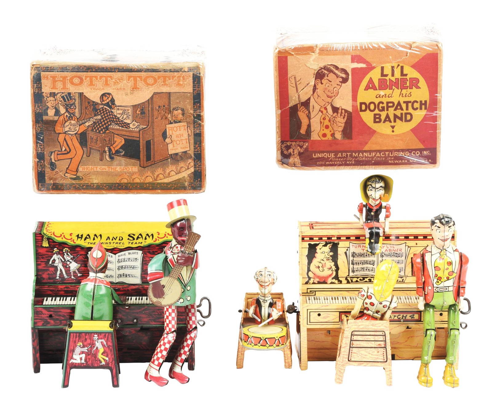 Lot Of 2: American Tin Litho Wind-up Band Toys Auction