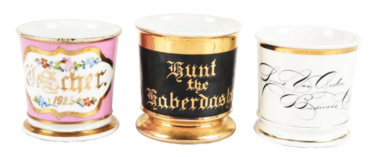 Lot Of 3: Shaving Mugs Auction