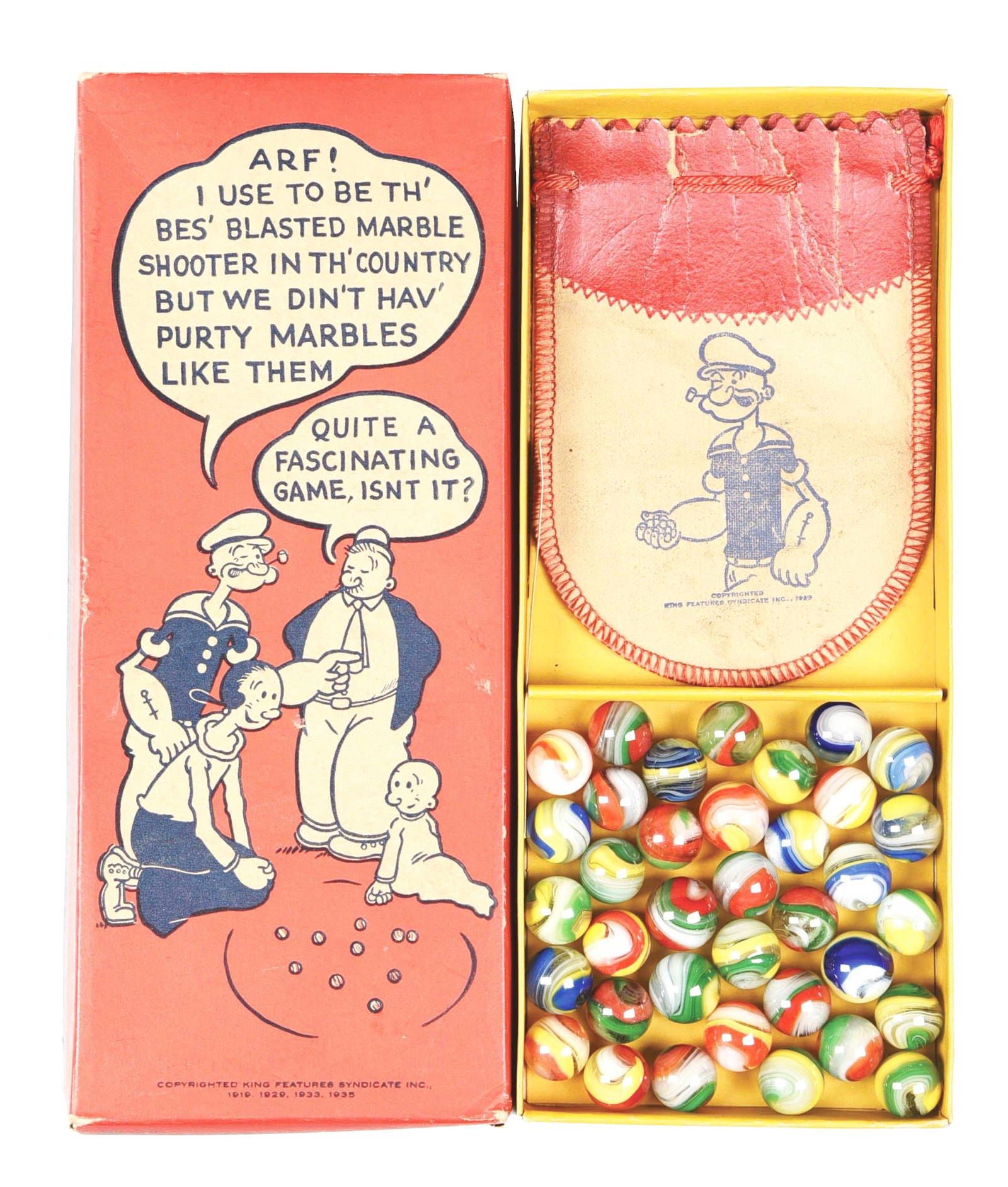 Akro Agate Popeye Marble Box Auction