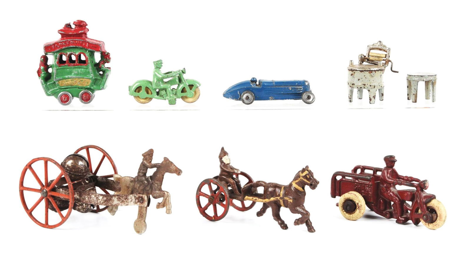 Lot Of 7: Various Cast Iron Slush Mold Vehicle Toys Auction