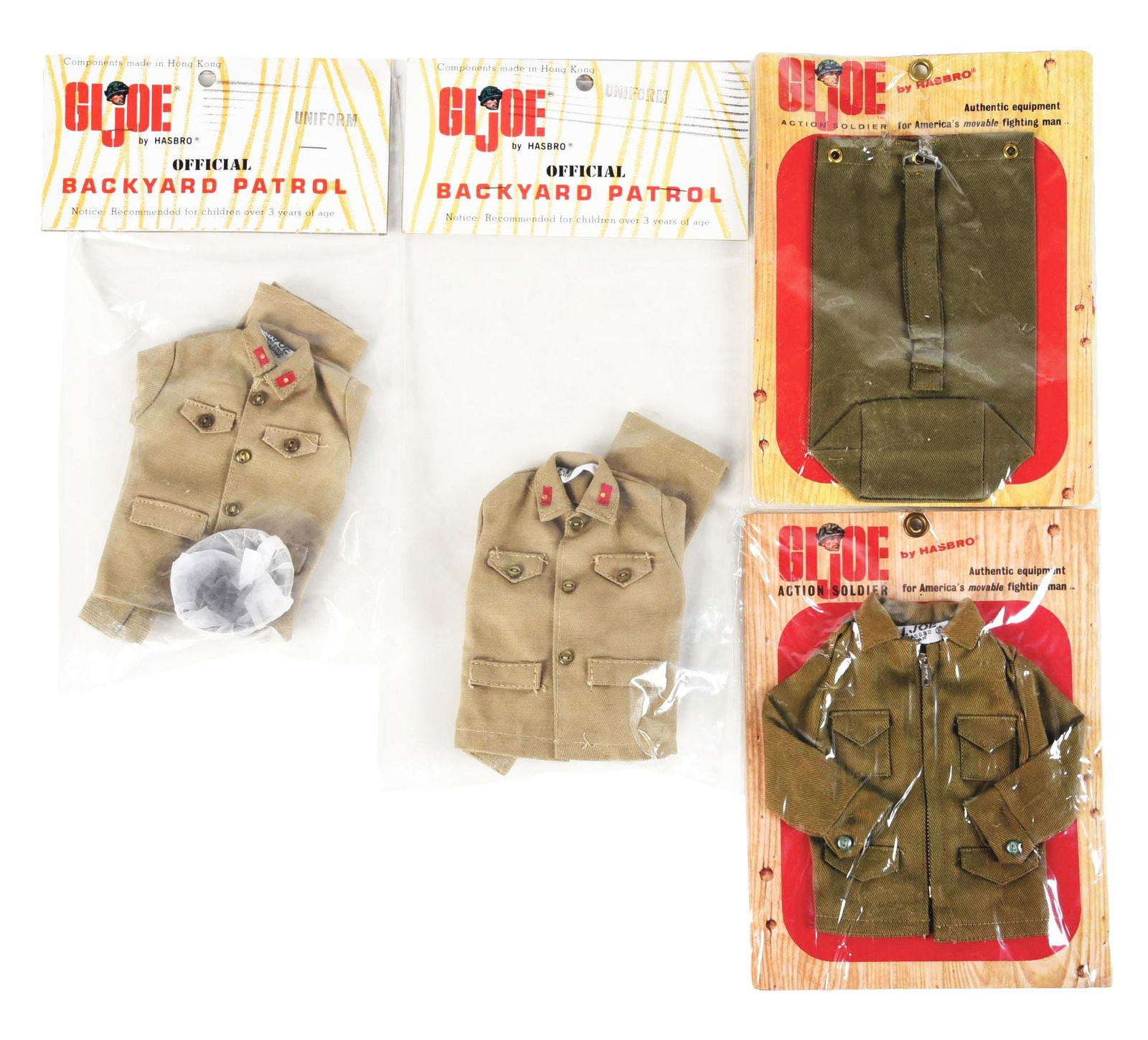 Set Of 4: Various Vintage G.i. Joe Accessory Clothing Packets Auction