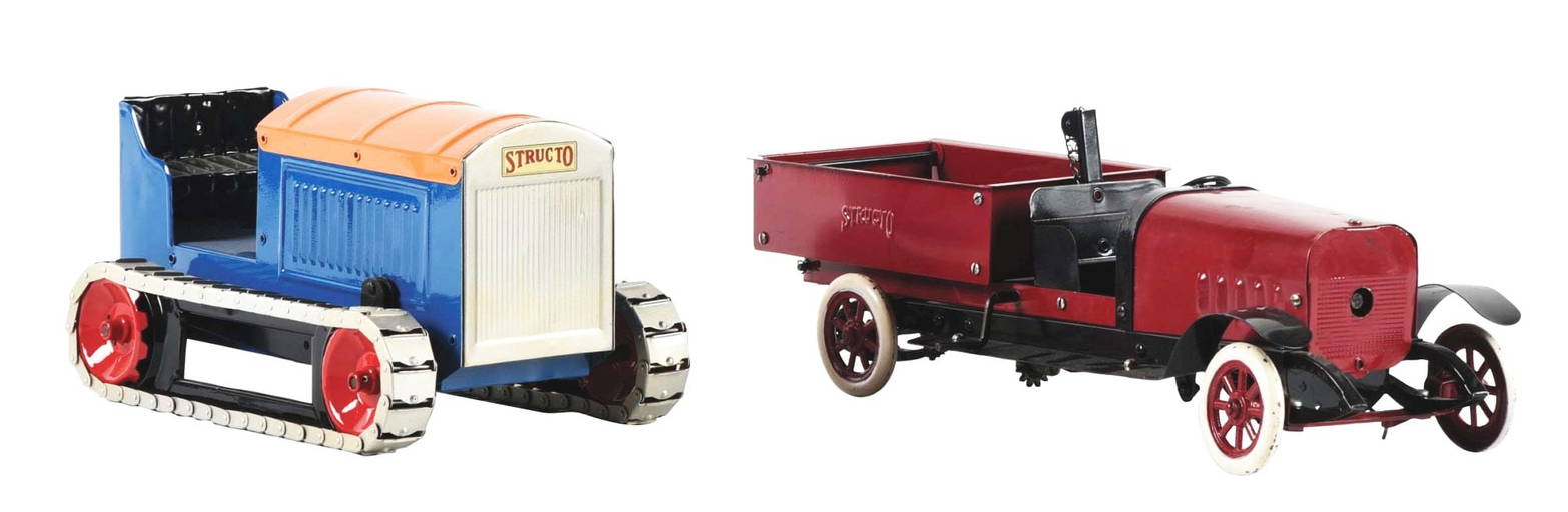 Lot Of 2: Pressed Steel Structo Tractor And Dump Truck