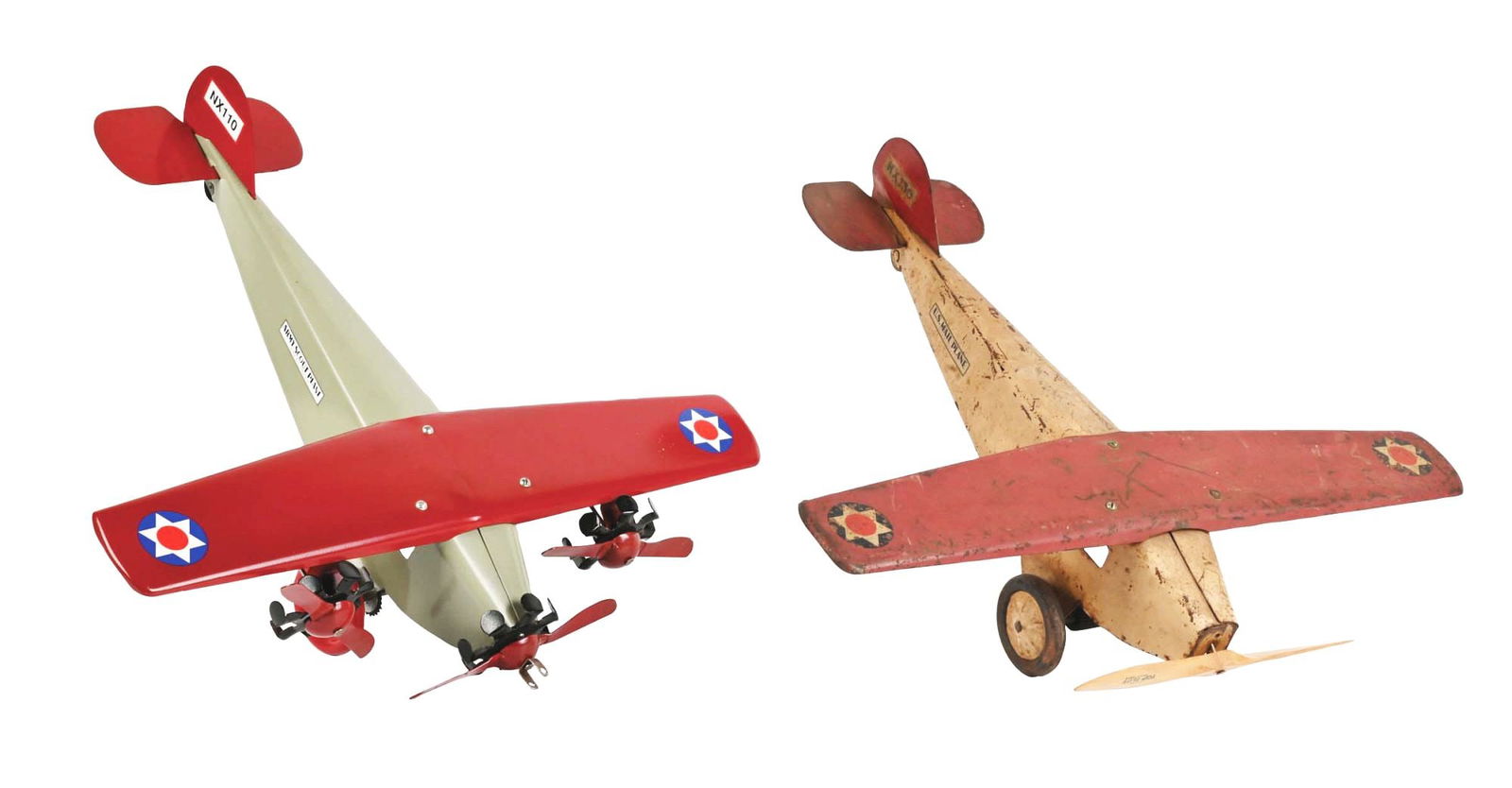 Lot Of 2: Steelcraft Pressed Steel Trimotor Army Scout Plane & Single ...
