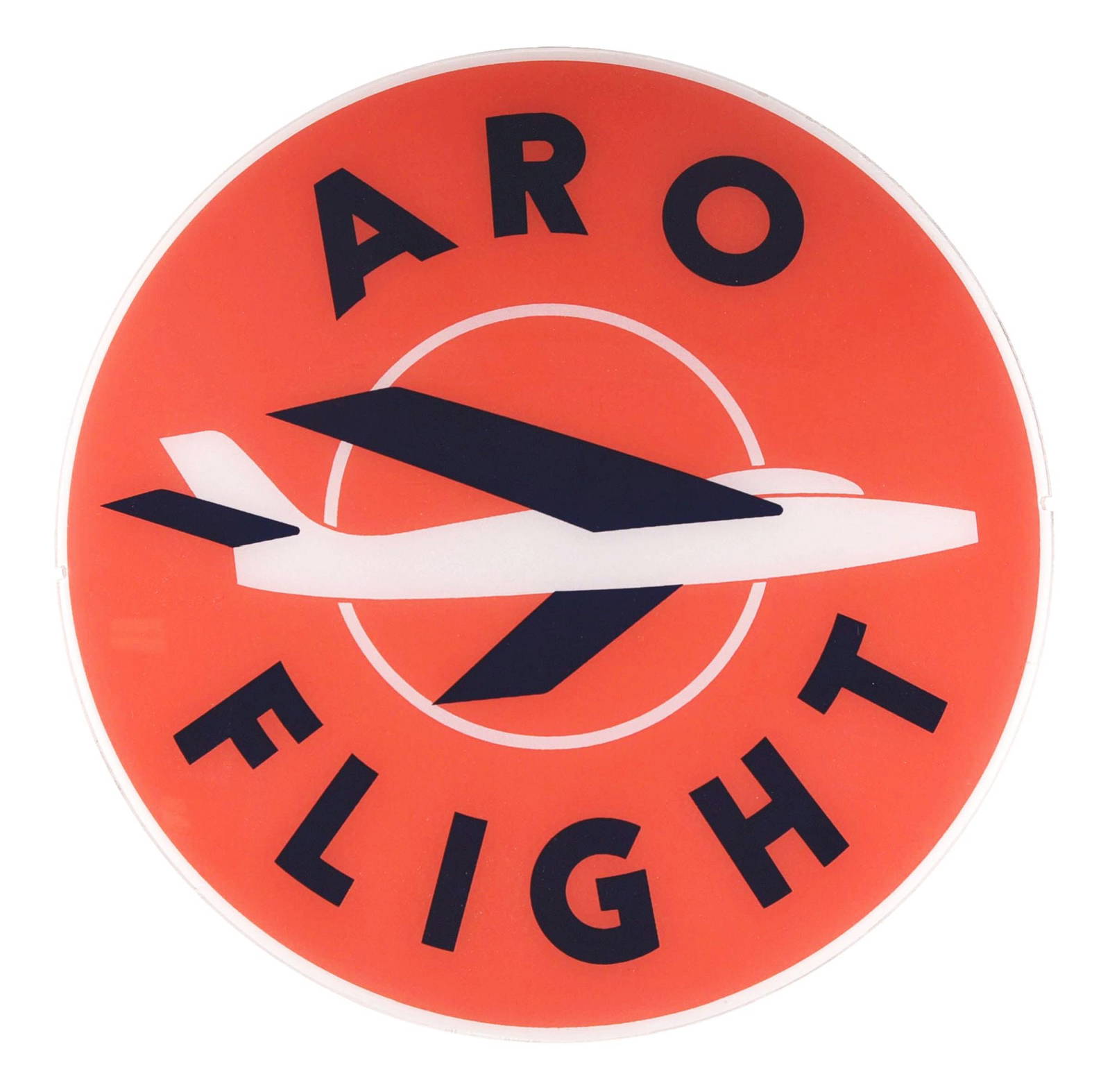Aro Flight Single 13.5" Globe Lens W/ Aircraft Graphic. Auction