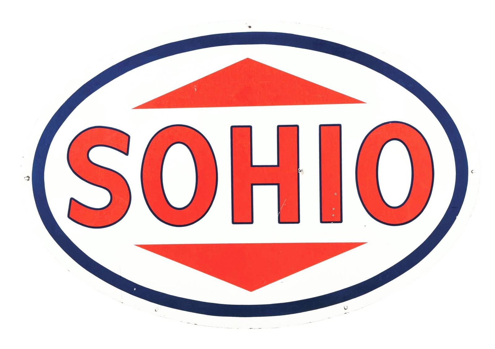 Sohio Gasoline Porcelain Service Station Sign. Auction