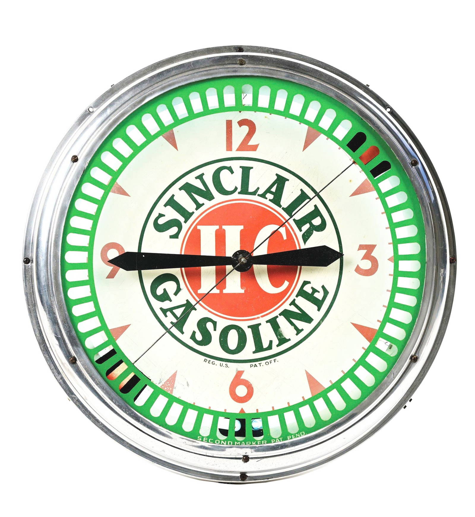 Sinclair H-c Gasoline Neon Clock. Auction