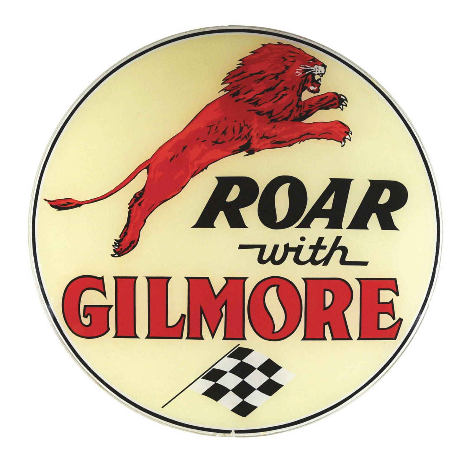 Rare Gilmore "roar With Gilmore" 15" Globe Lens W/ Lion & Checkered ...