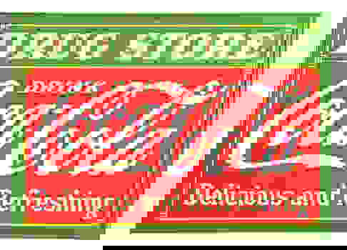 Drink Coca-cola Drug Store Self-framed Porcelain Sign. Auction