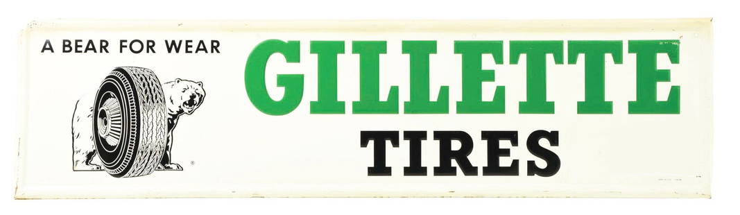 1947 Gillette Tires A Bear For Wear Batteries Accessories Embossed Sst ...