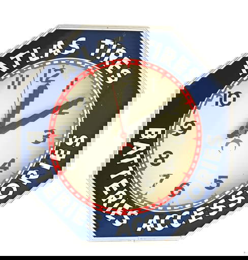 Atlas Tires Batteries Accessories Light Up/ Neon Clock.