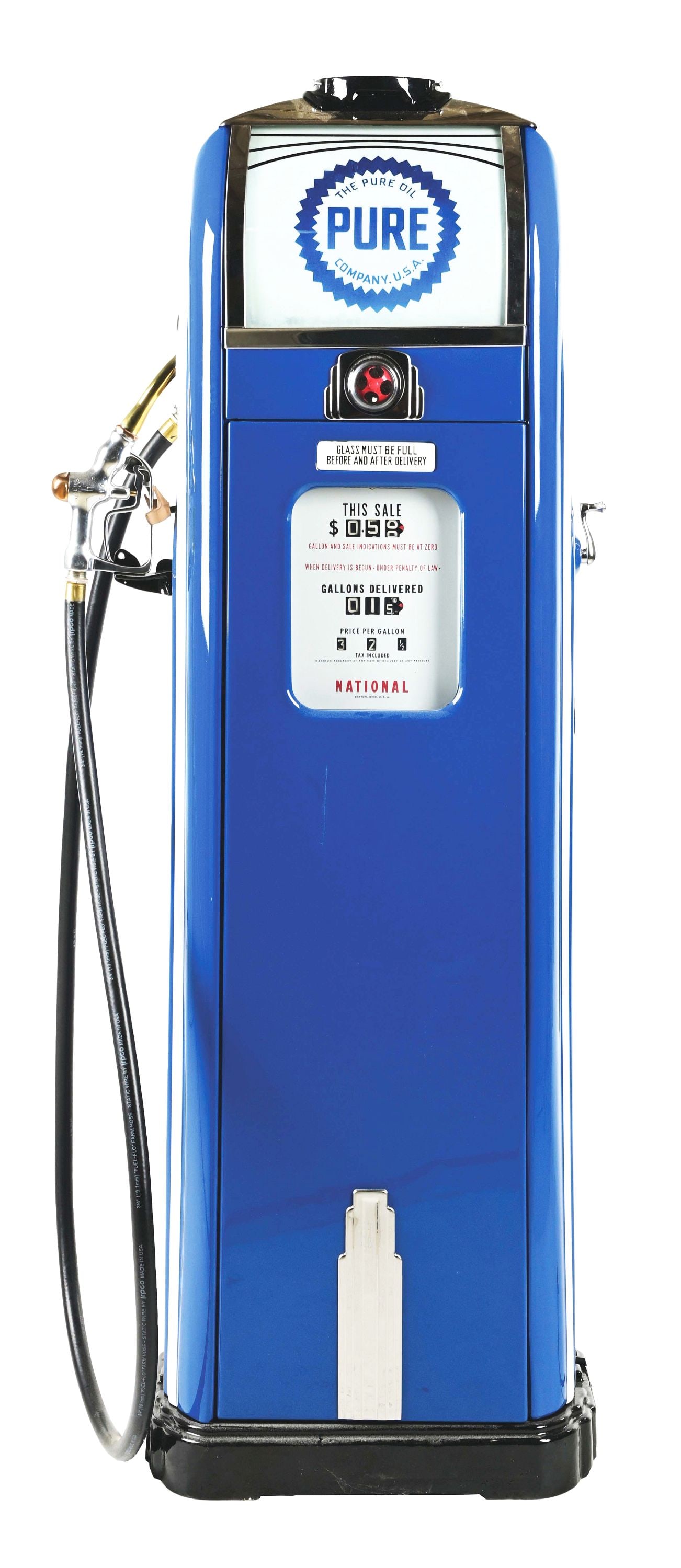 National Model #a-38 Gas Pump Restored In Pure Gasoline. Auction