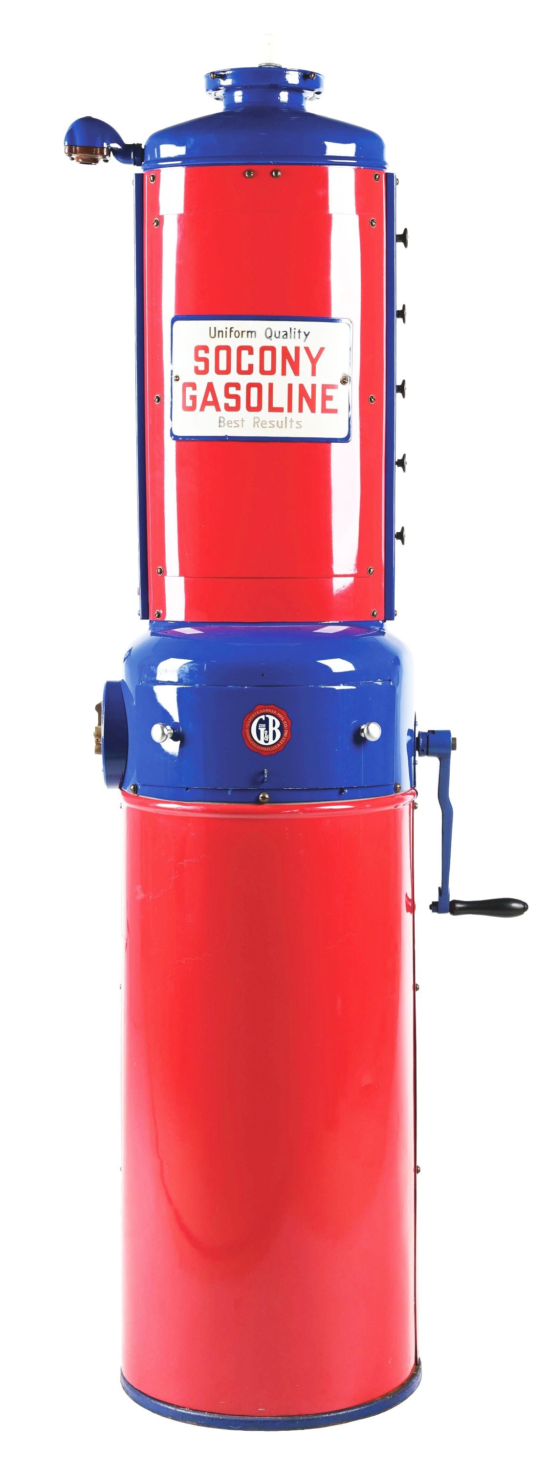 Gilbert & Barker Model #65 Gas Pump Restored In Socony Gasoline. Auction