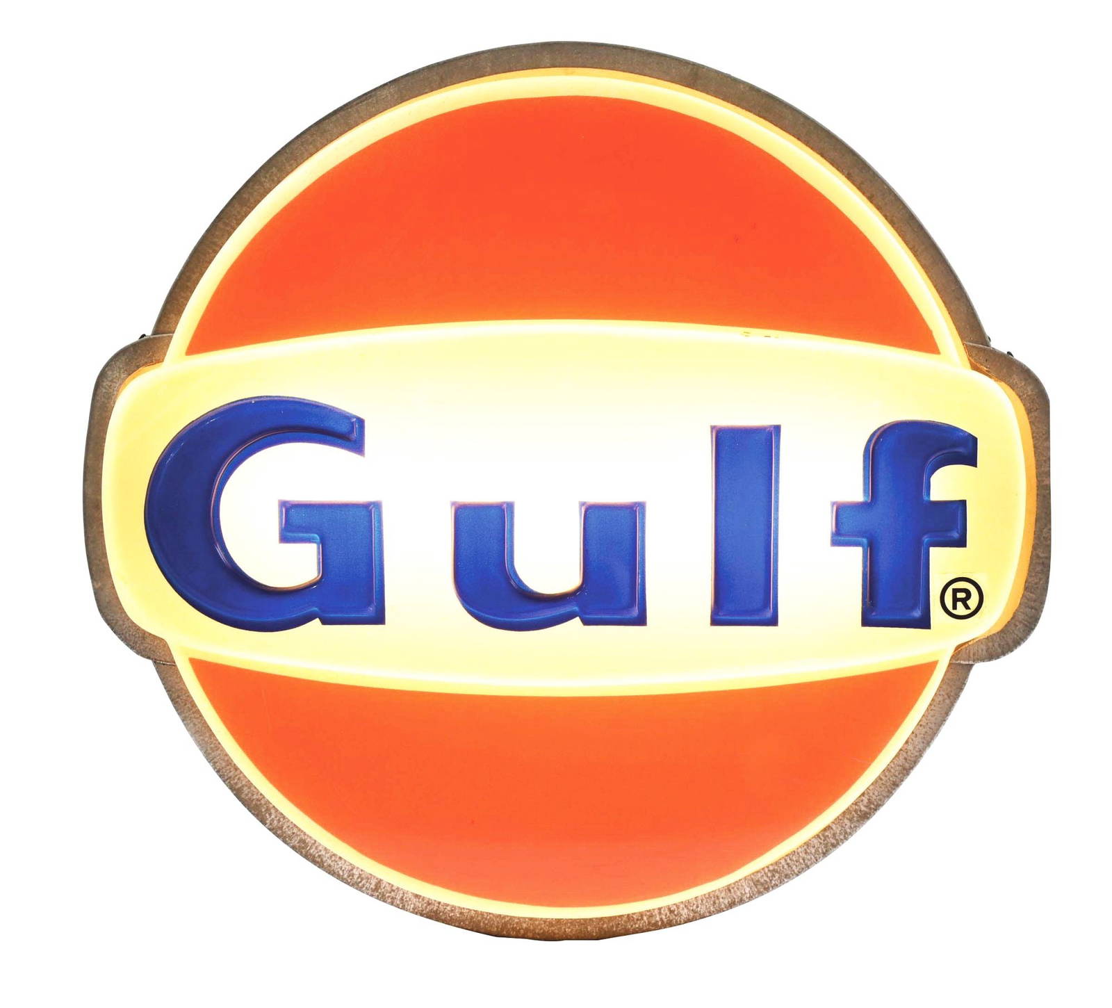 Large Light-up Gulf Sign. Auction