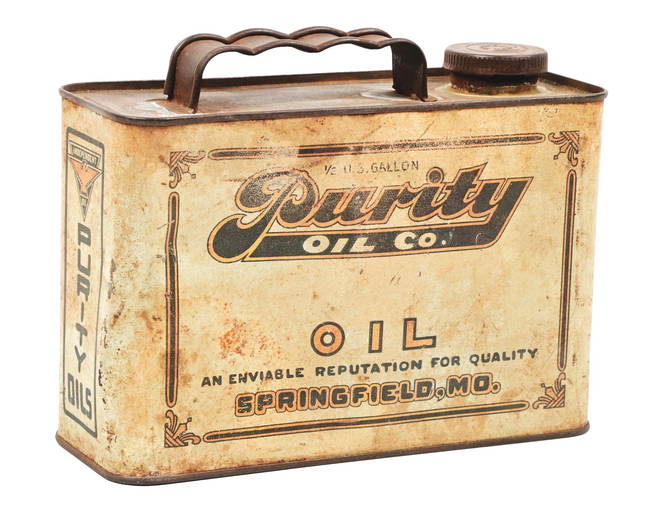 Purity Oil Company Half Gallon Oil Can.