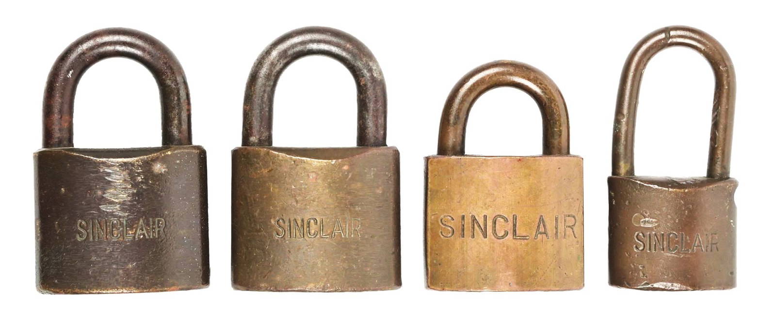 Collection Of 4: Sinclair Service Station Stamped Locks. Auction