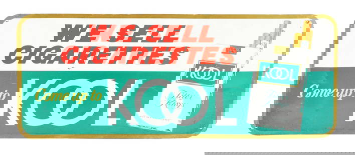 Piedmont Cigarettes Porcelain Sign W/ Cigarette Pack Graphic. Auction