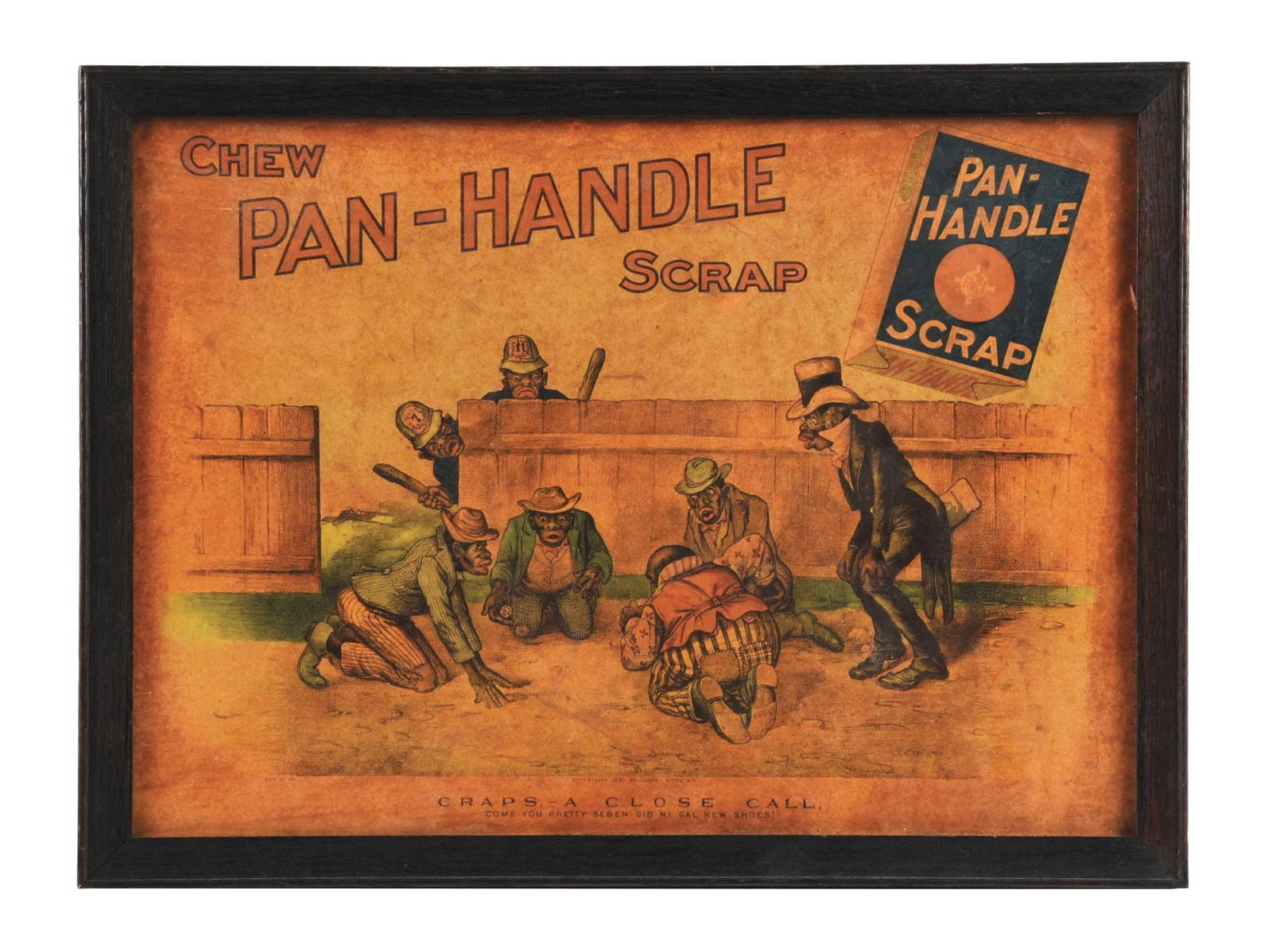 Pan-handel Chewing Tobacco Advertising Sign Auction