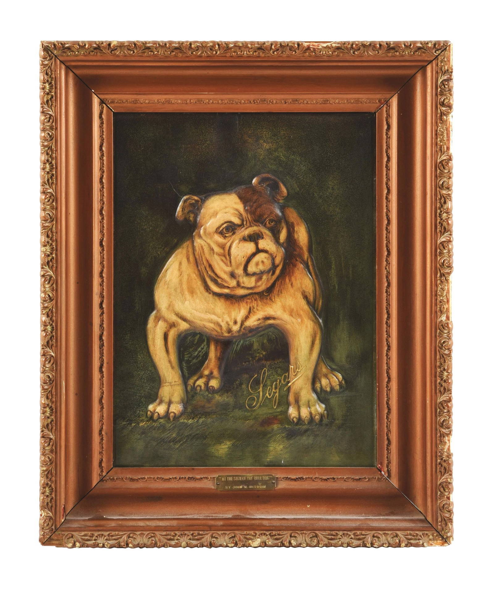 John Marriam Segars Embossed Cardboard Advertising Sign Auction