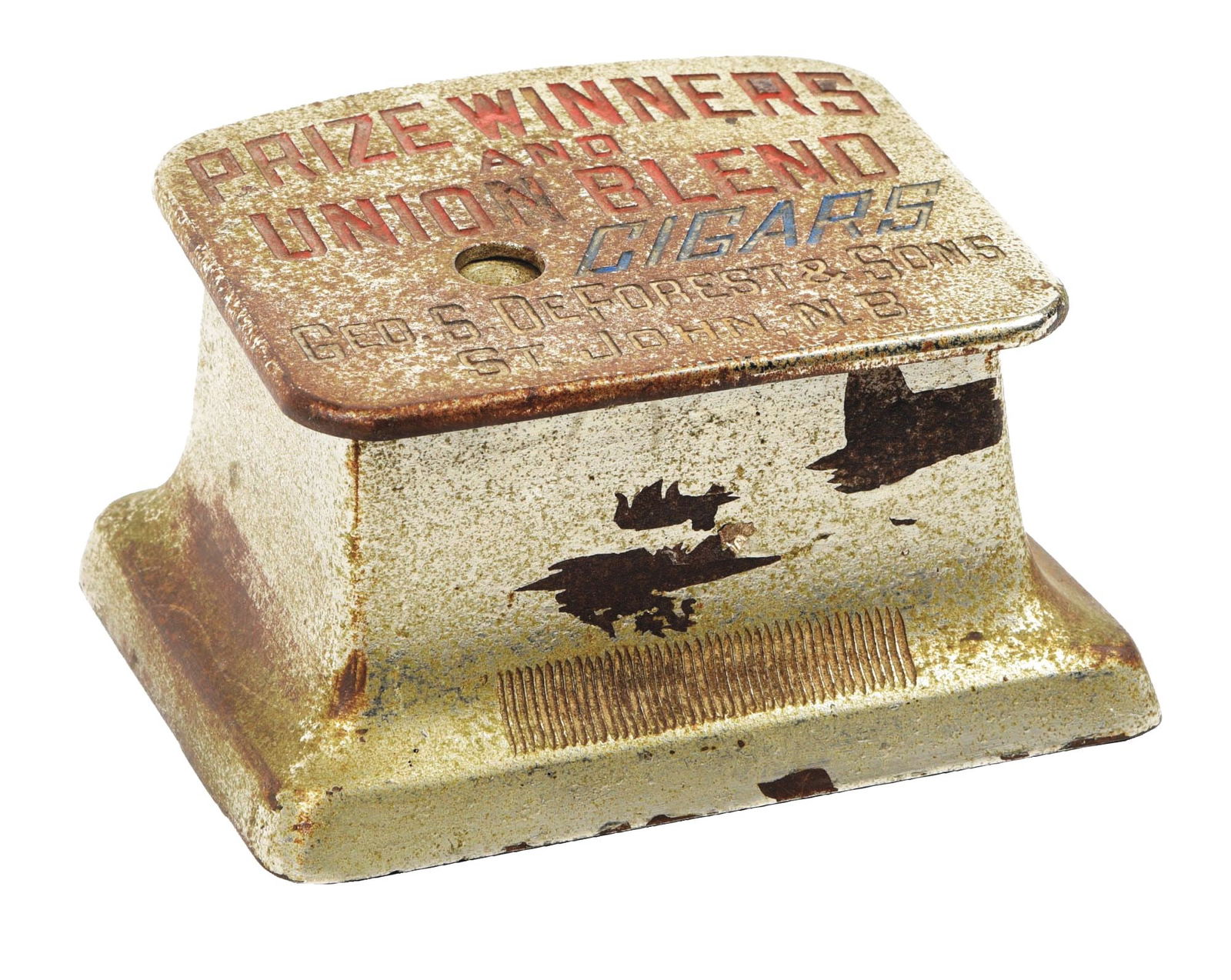 Countertop Cast Iron Clockwork Cigar Cutter Advertising Prize Winners ...