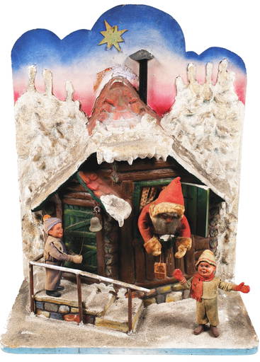 Paper Mache & Wood Constructed Christmas Automaton Window Display