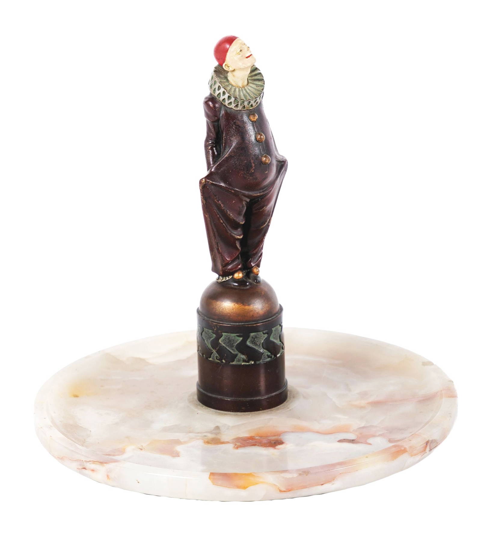 German Bronze "pierrot Clown" Marble Tray Auction