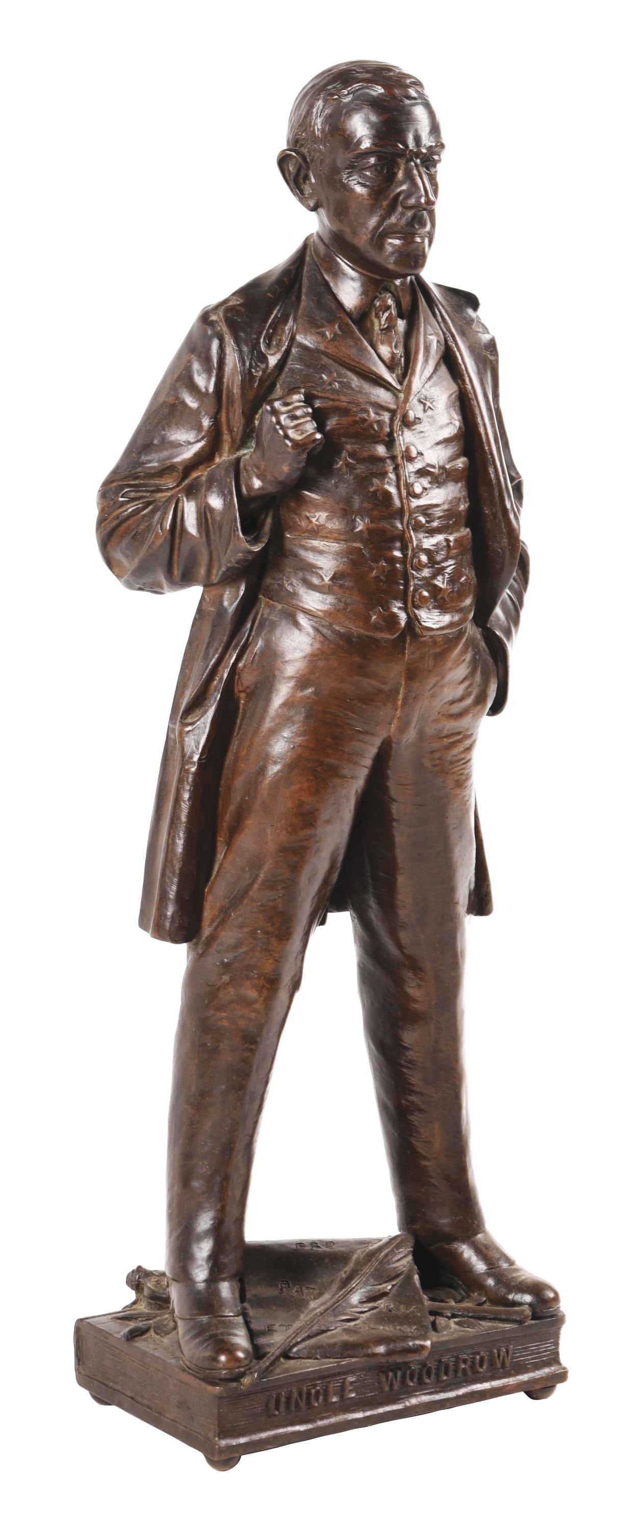 Signed Bronze Statue Of Woodrow Wilson Auction