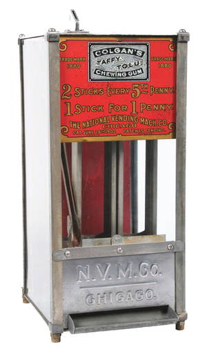 1¢ National Vending Colgan's Taffy Tolu Tab Gum Machine