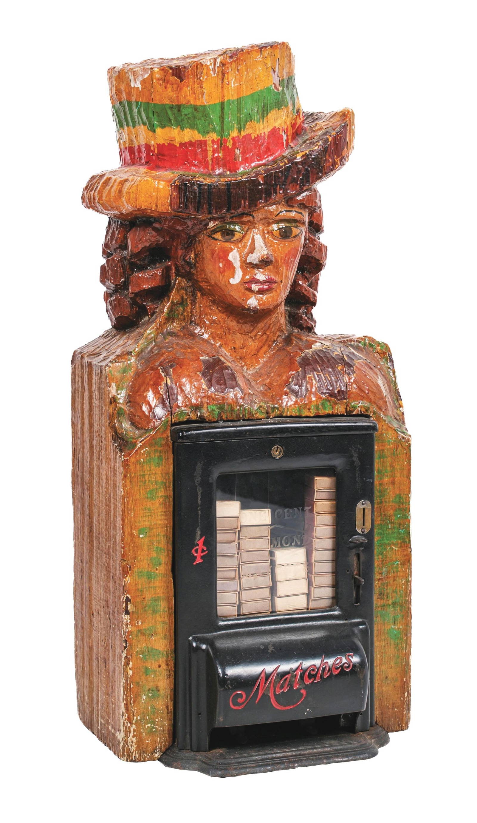 Pix Match Vending Machine Mounted In A Whimsical Wood Carving Auction